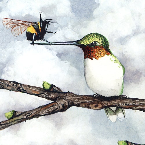 Watercolor Print totally Marbles by Maggie | Etsy