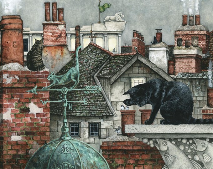 Watercolor Print, "totally Marbles" by Maggie Vandewalle, 8" X 10 ...