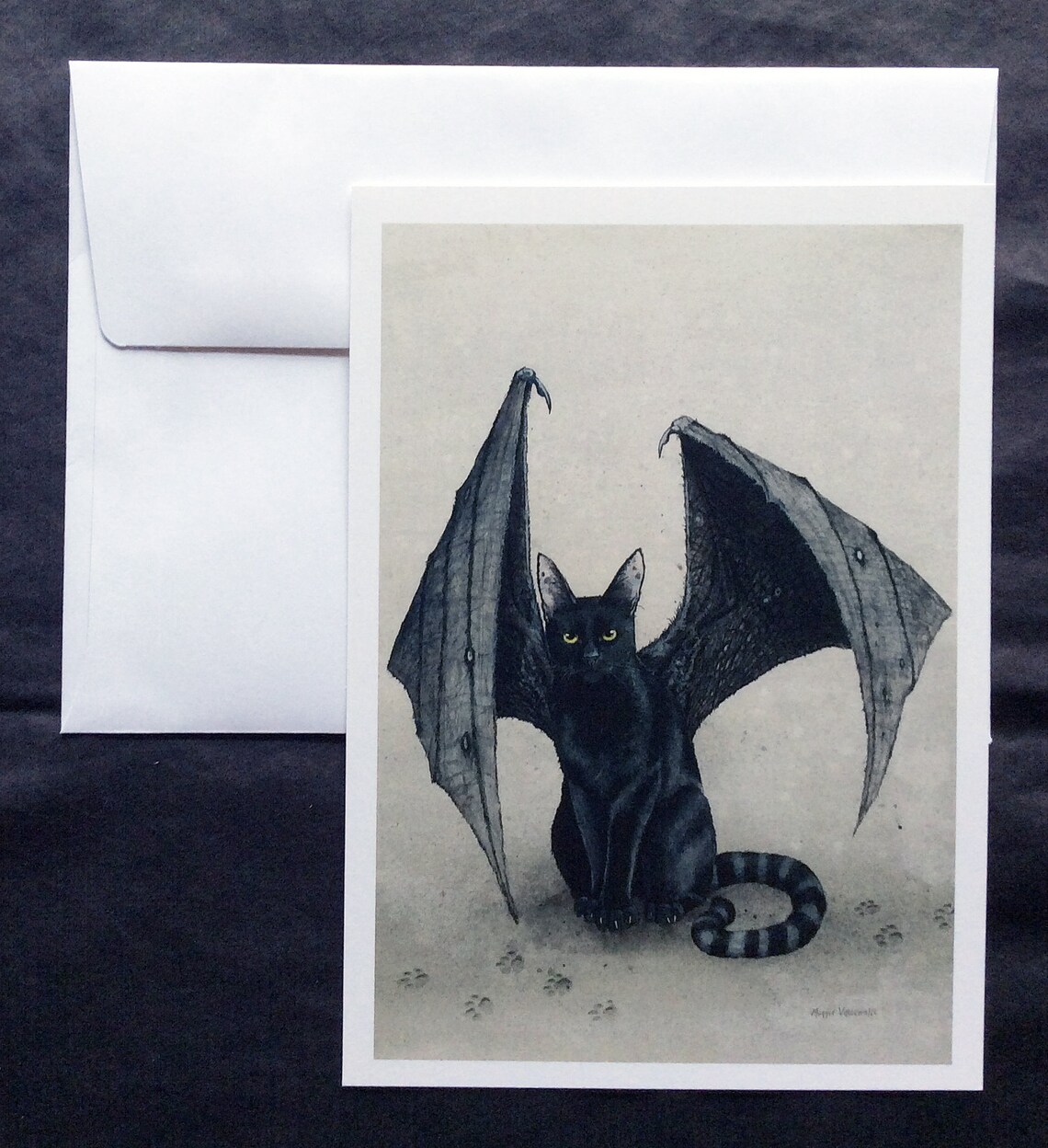 Greeting Card the City Battycat by Maggie | Etsy