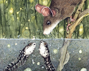 Watercolor Print totally Marbles by Maggie | Etsy