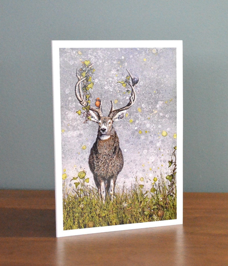 Greeting Card, "stag" by Maggie Vandewalle, 5" X 7" Blank Card ...