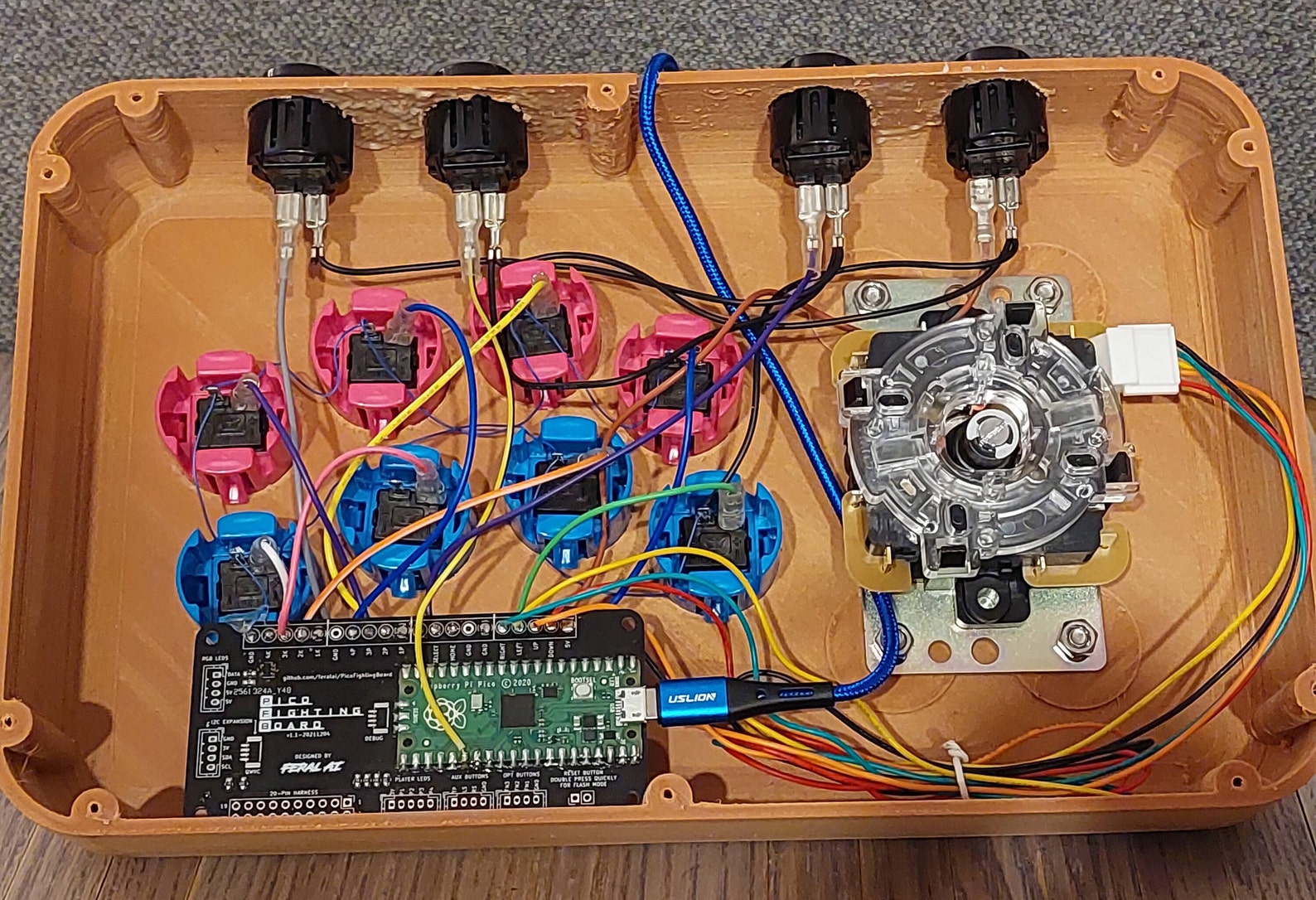 SANWA 12-button Arcade Stick With Pico Fighting Board - Etsy