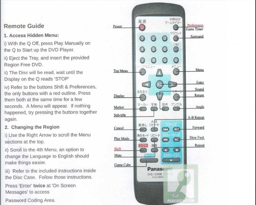 Panasonic Q Service Disc, DVD Unlock - Etsy