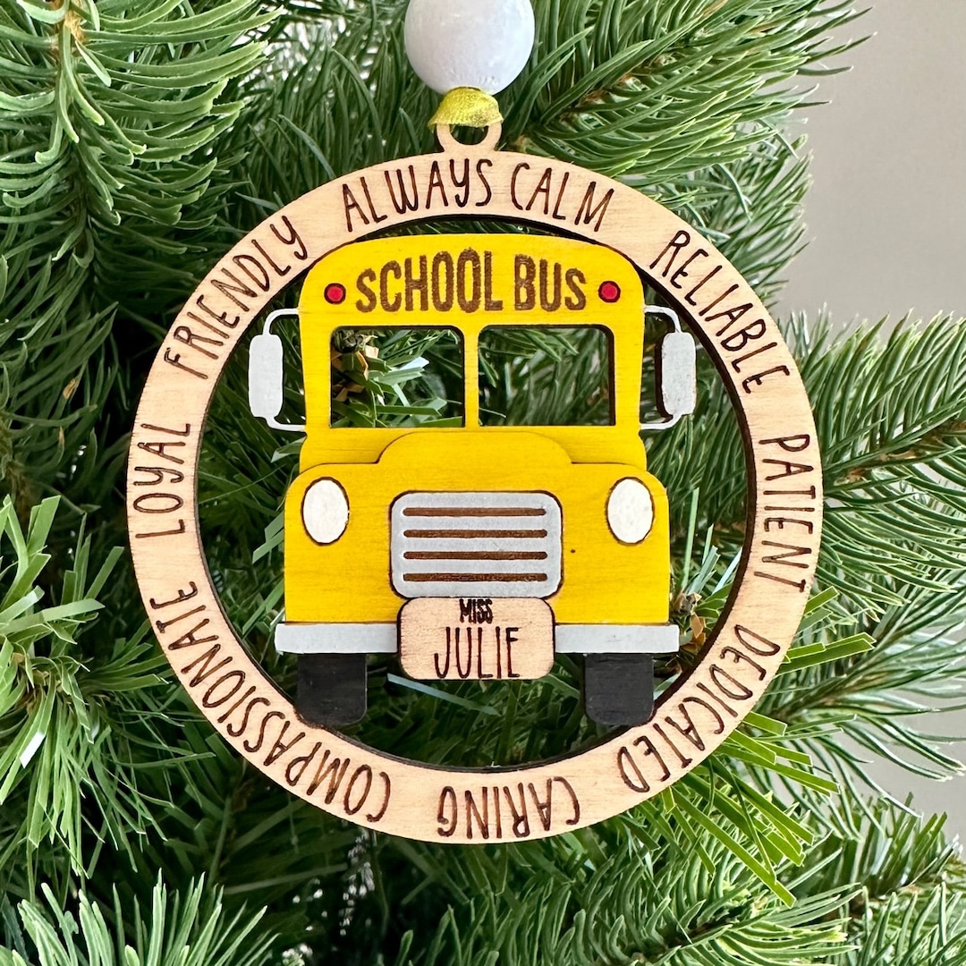 School Bus Driver Christmas Ornament, Personalized Bus Driver Ornament ...