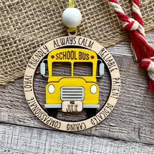 School Bus Driver Christmas Ornament, Personalized Bus Driver Ornament ...