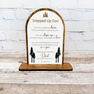 Stepped up Dad Sign, Personalized Father's Day Gift, Bonus Dad Sign ...