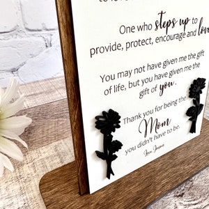 Stepped up Mom Sign, Personalized Mother's Day Gift, Bonus Mom Sign ...