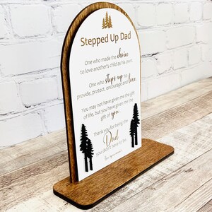 Stepped up Dad Sign, Personalized Father's Day Gift, Bonus Dad Sign ...