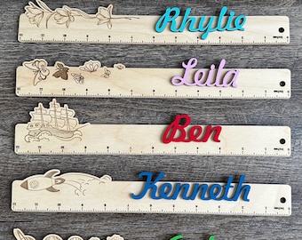 Personalized Wooden Ruler, Engraved Wood Ruler, Personalized School ...