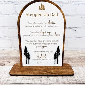 Stepped up Dad Sign, Personalized Father's Day Gift, Bonus Dad Sign ...