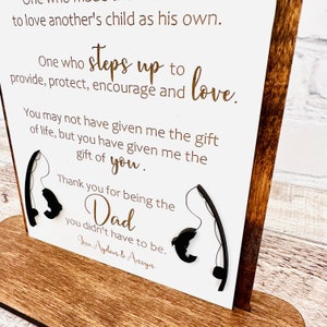Stepped up Dad Sign, Personalized Father's Day Gift, Bonus Dad Sign ...