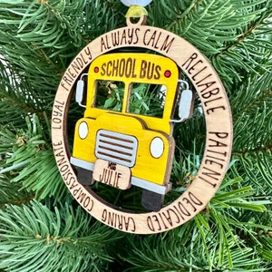 School Bus Driver Christmas Ornament, Personalized Bus Driver Ornament ...