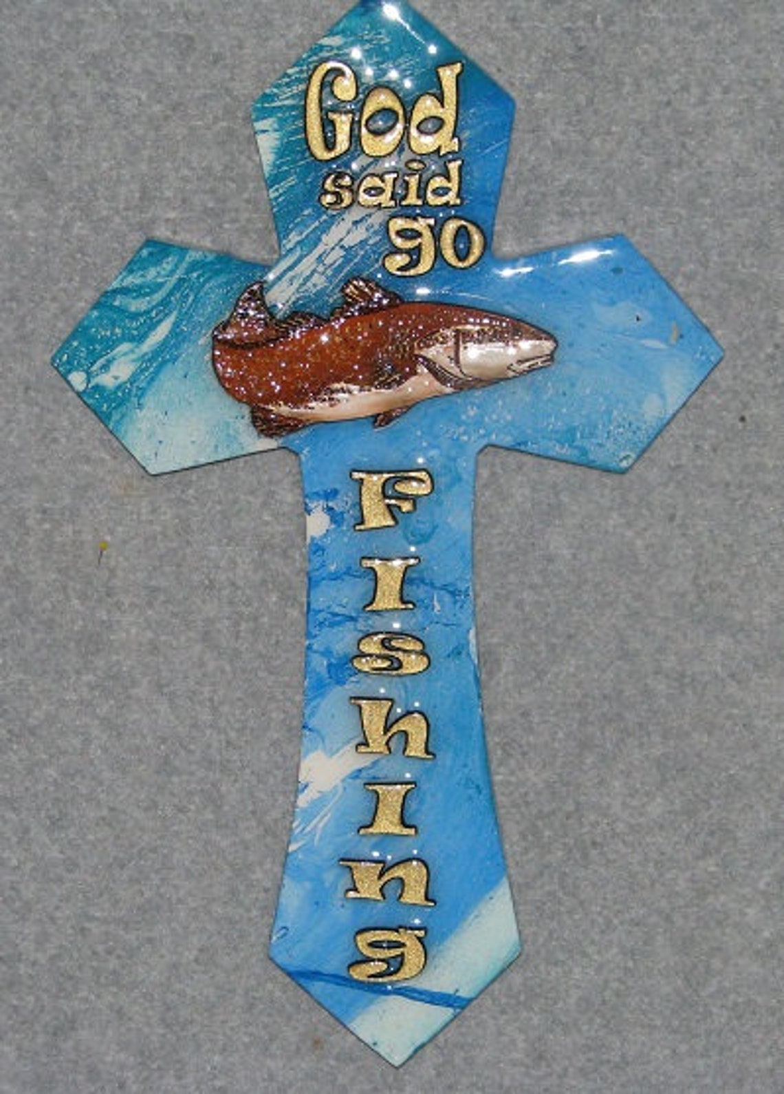 Decorative Wall Cross Med Fish Cross - Etsy