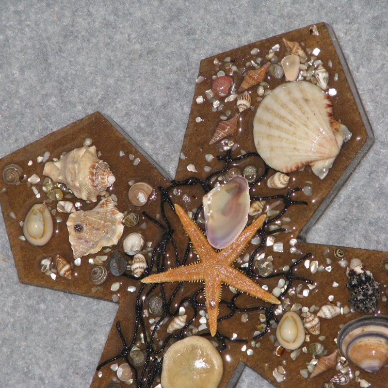 Sea Shell Cross - Etsy