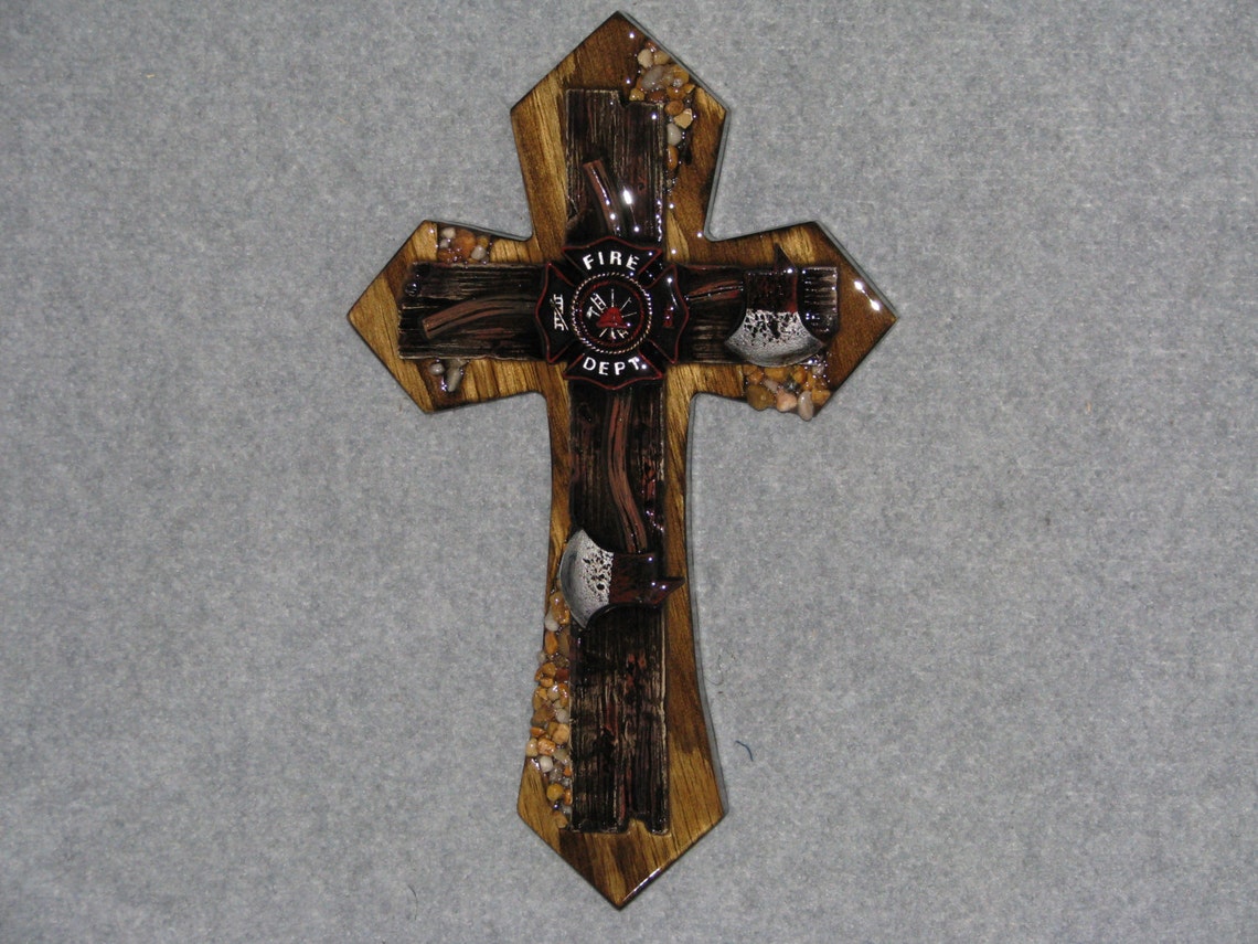FIREMAN CROSS 14 1/2 X 23 HANDMADE cross Wooden | Etsy Canada