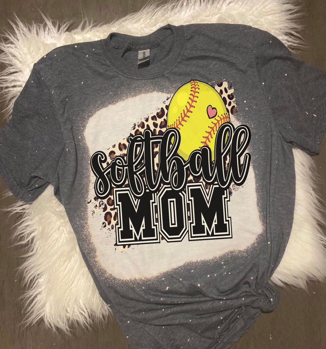 Softball Mom Shirt Softball Mom Tee. Softball Mom Bleached - Etsy