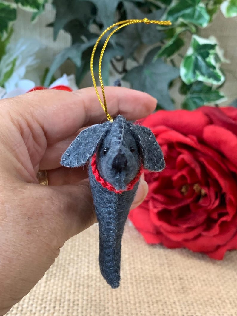 Personalized Silver Lab Ornament With a Crochet Collar - Etsy
