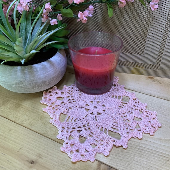 Set of 2 Light Pink Square Doilies doily Set of 2 5 1/2 Inch - Etsy