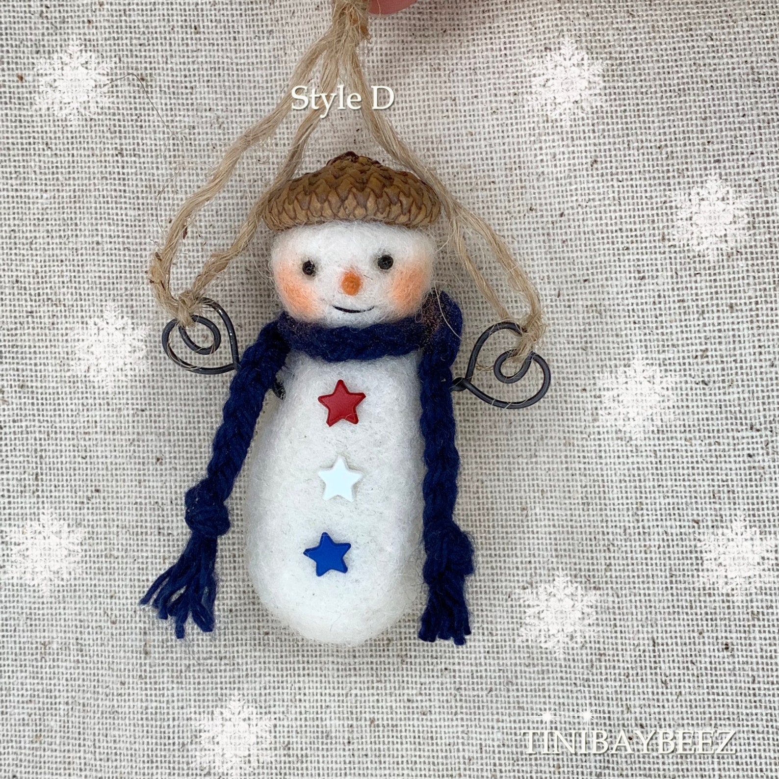 Snowman Ornament-mini Snowman Ornament Wool Snowman Ornament | Etsy