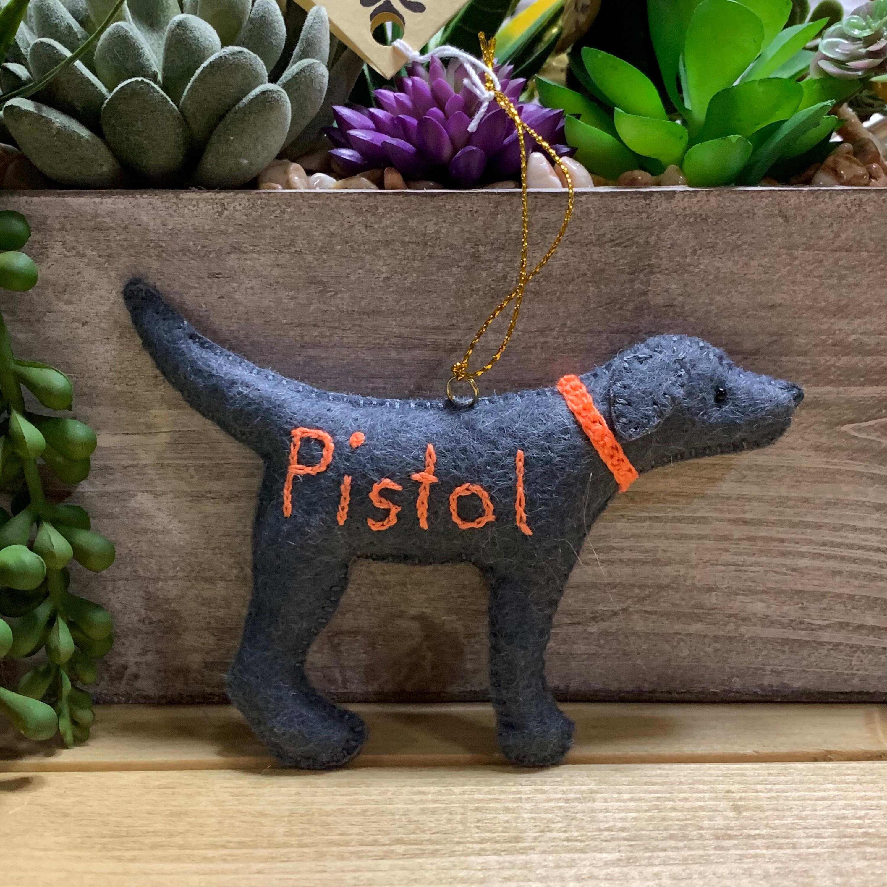 Personalized Silver Lab Ornament With a Crochet Collar - Etsy