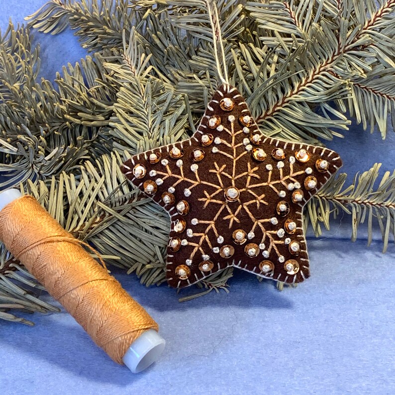 Star Ornament-felt Ornament-embroidered Star Ornament -ornament ...