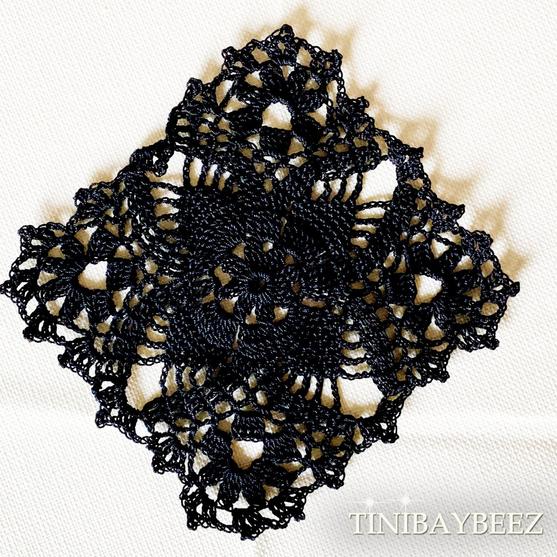 Set of 2 Black Square Doilies black Doily-5 1/2 Inch Square - Etsy