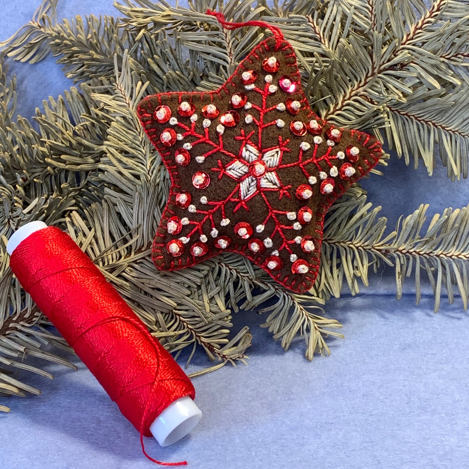 Star Ornament-felt Ornament-embroidered Star Ornament -ornament ...