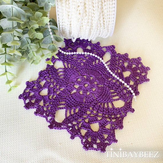 Set of 2 Purple Square Doilies-5 1/2 Inch Square Doily-purple - Etsy