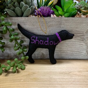 Personalized Silver Lab Ornament With a Crochet Collar - Etsy