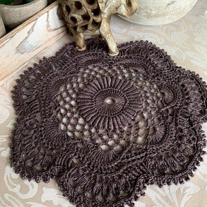 8" Round Textured Charcoal Gray Crochet Doily - Etsy