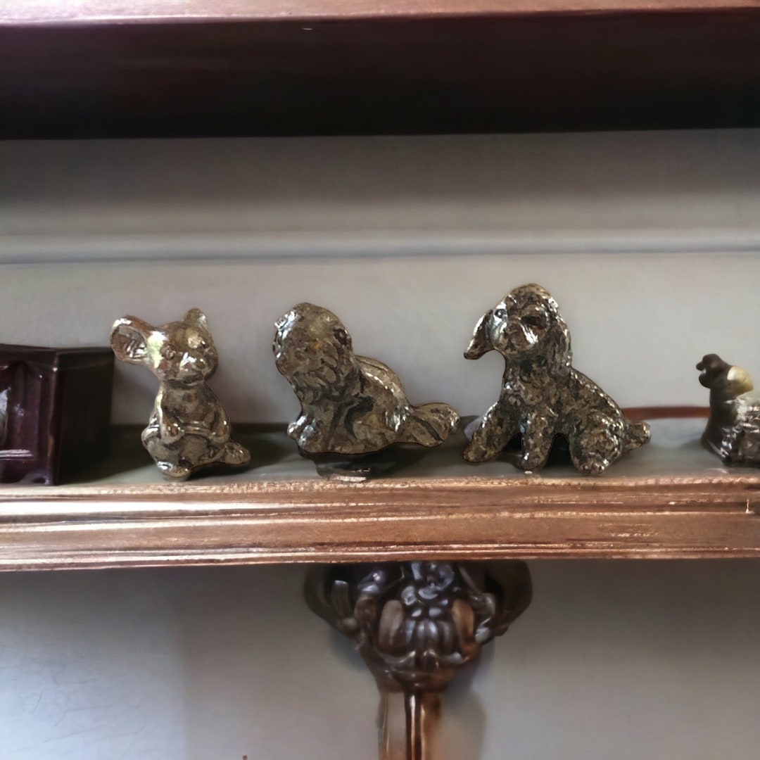 Set of Three Miniature Pewter Animals - Etsy