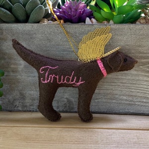 Personalized Yellow Lab Angel Ornament With a Crochet Collar-pet ...