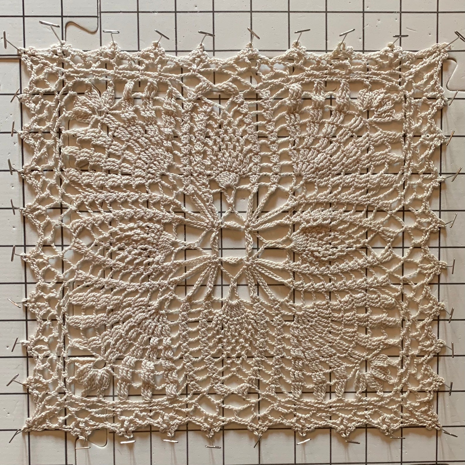 13“ Grey Square Doily -crocheted Doily-table Decoration - Etsy