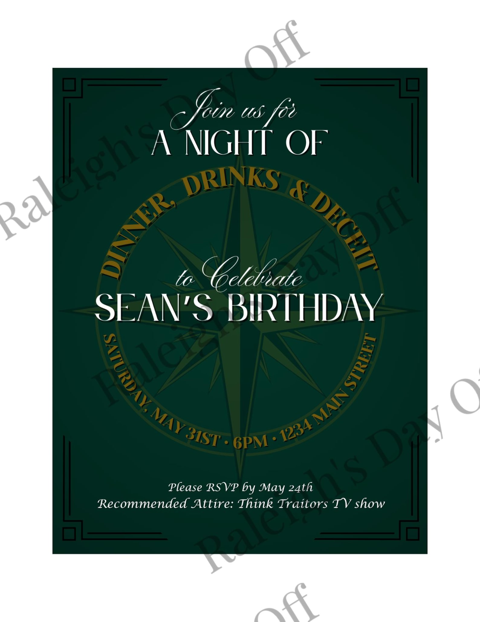 Traitors Party Invitation, Challenge Templates and Scripts - Etsy