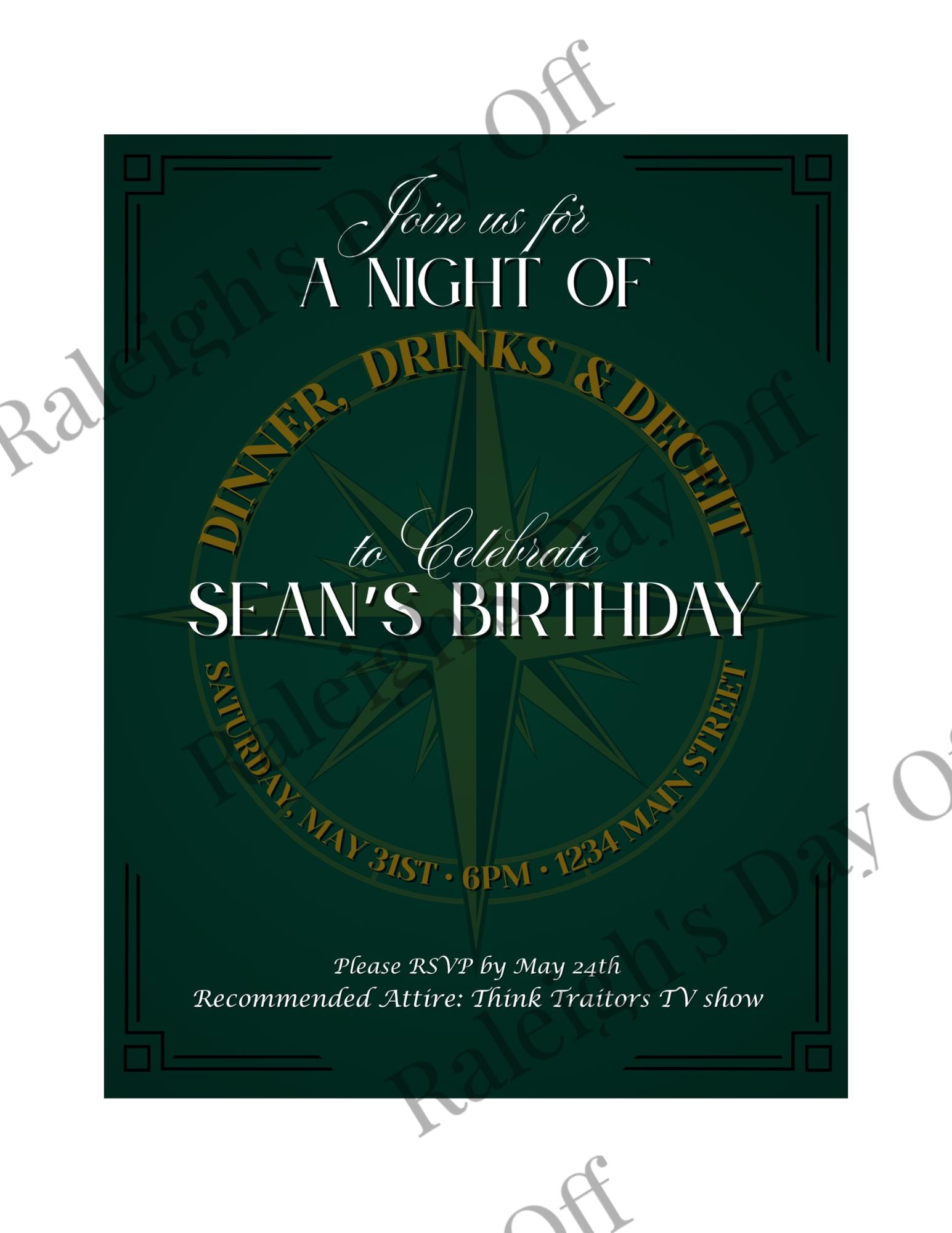 Traitors Party Invitation, Challenge Templates and Scripts - Etsy