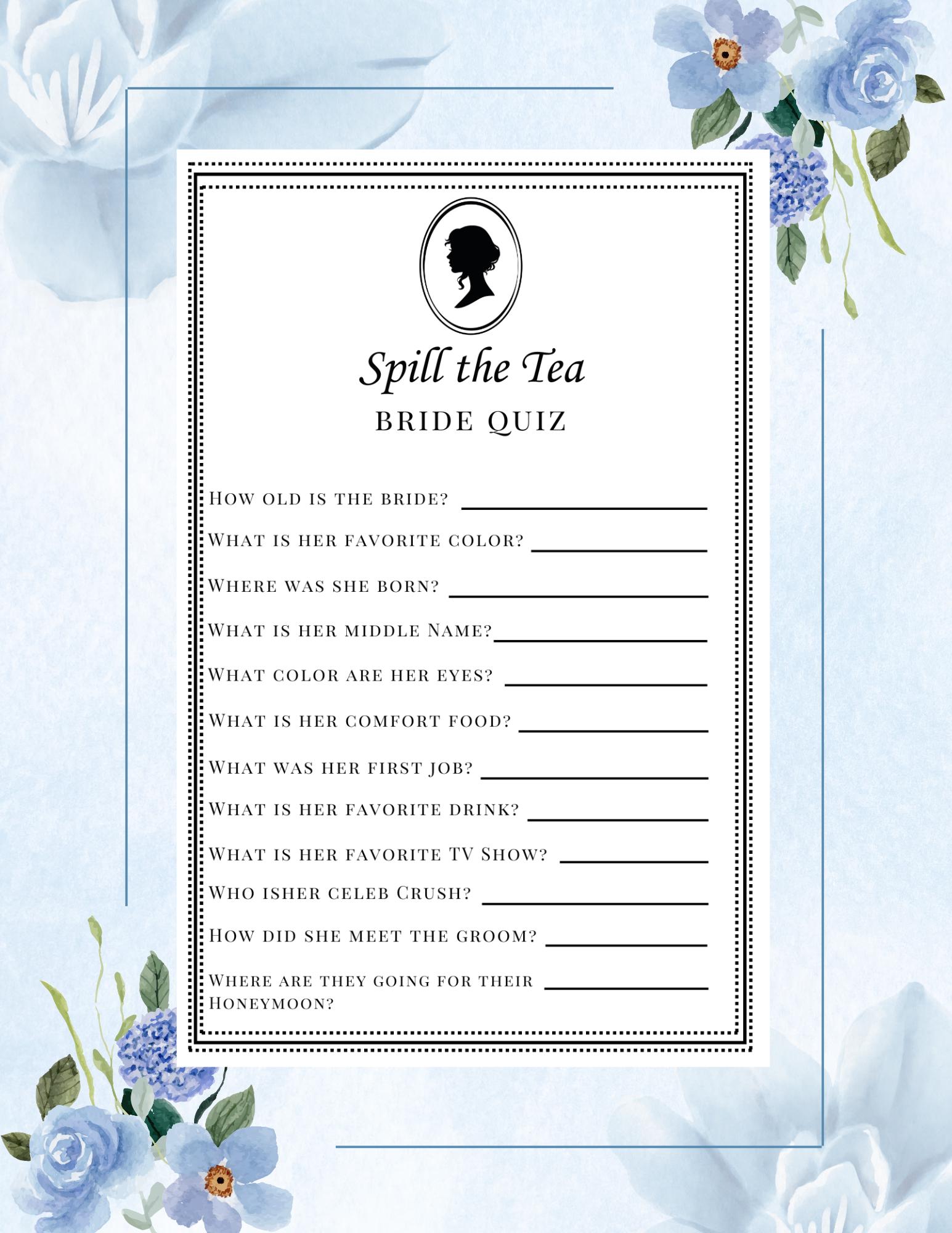 Bridgerton Tea Party Invitation - Afternoon Tea Menu - Bridal Showers ...