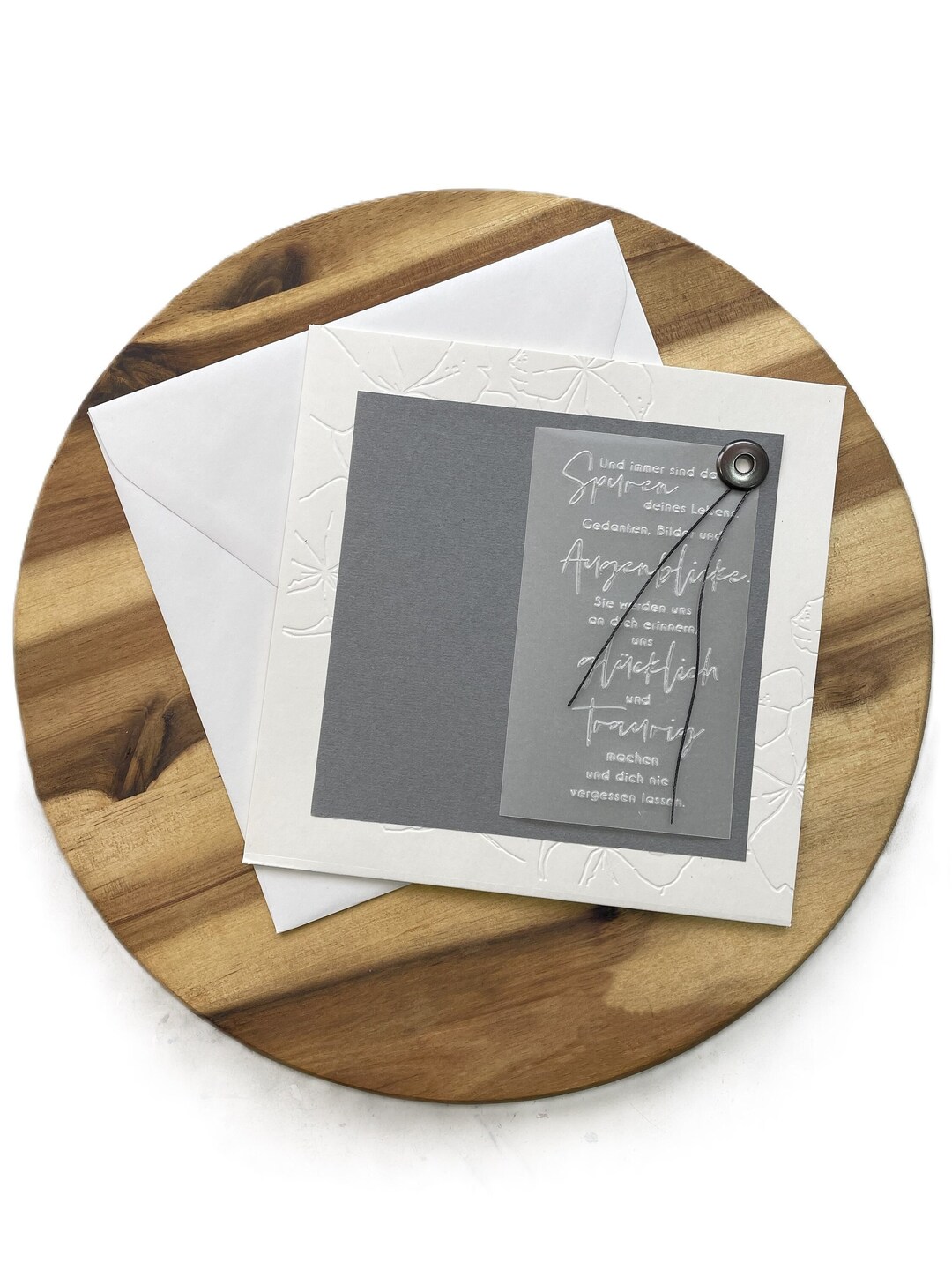 Mourning Card, Condolence Card traces of Life and words Are Missing ...