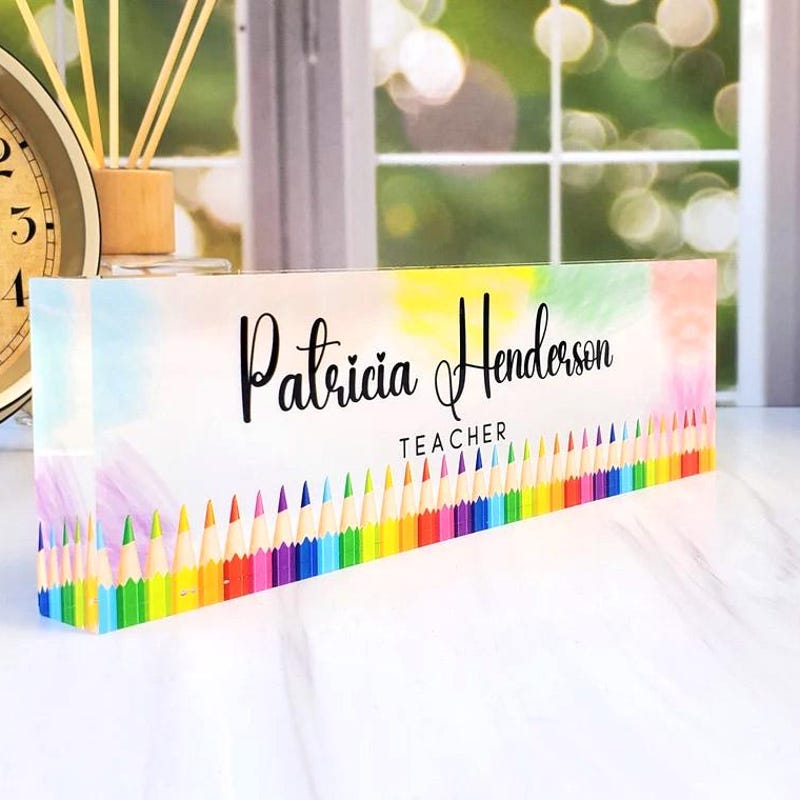 Teacher Name Plate - Etsy