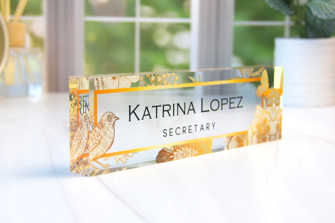 Personalized Name Plate for Desk, Decorative Clear Acrylic Glass ...