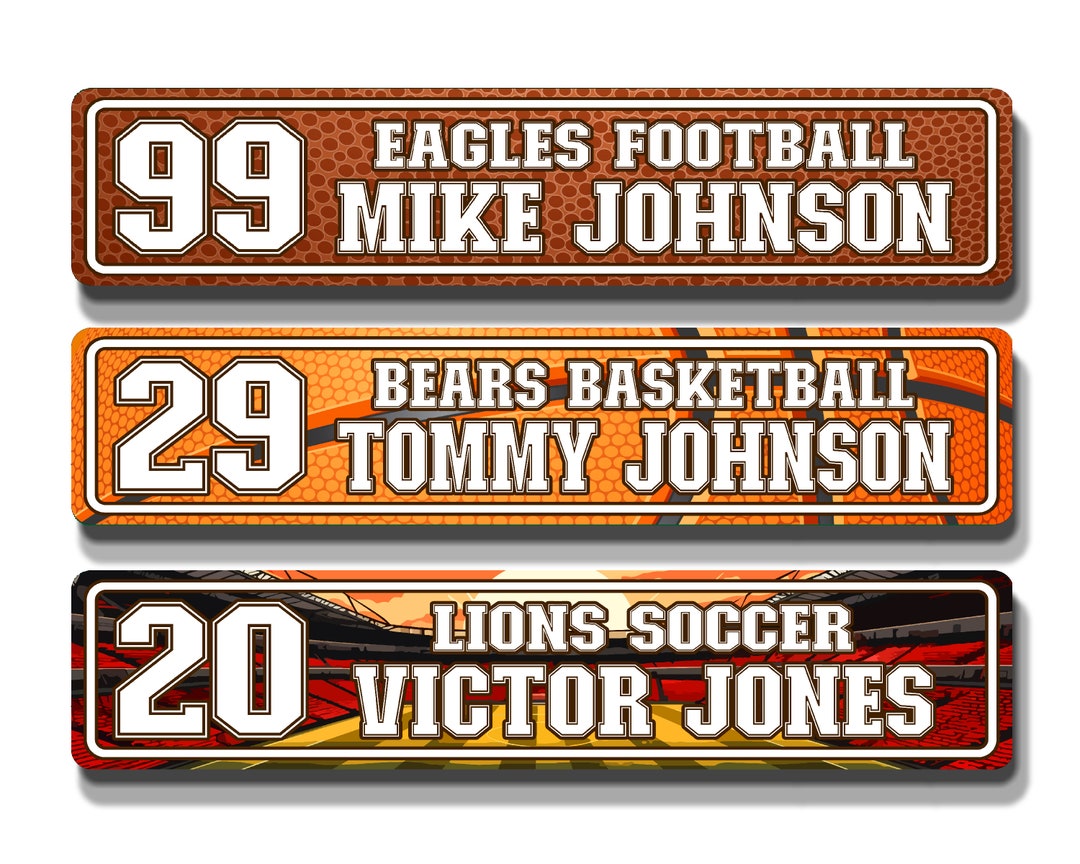 Custom Sports Team Sign, Metal Name Sign for Sports Kids, Personalized ...