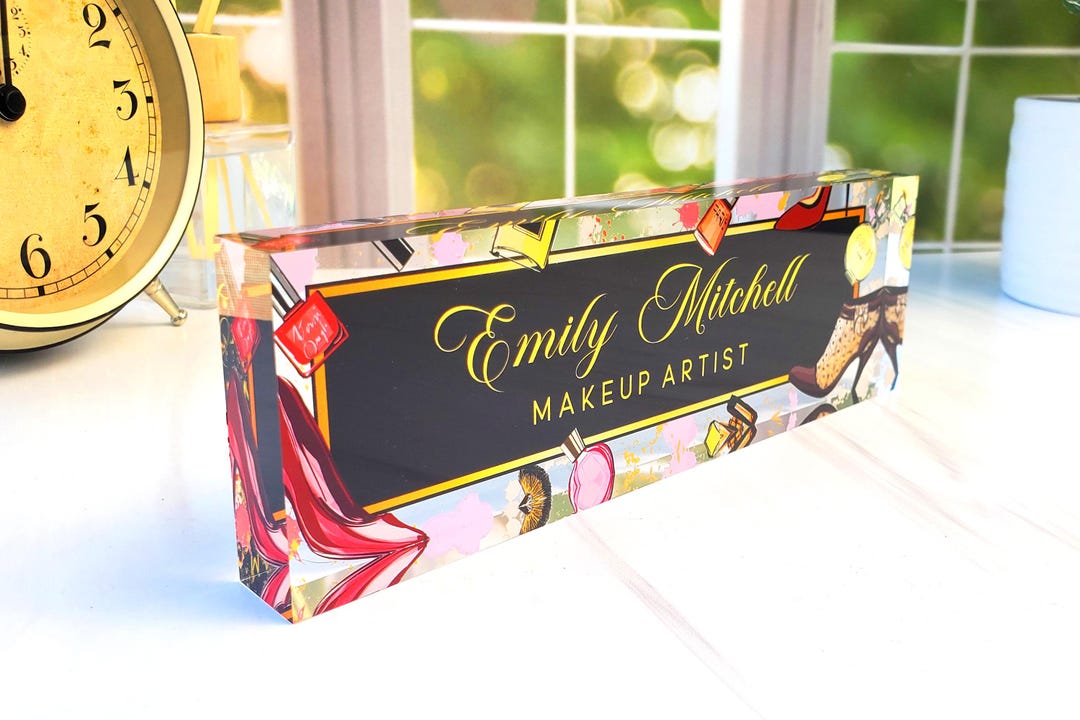 Personalized Name Plate for Desk, Clear Acrylic Glass Name Plate ...