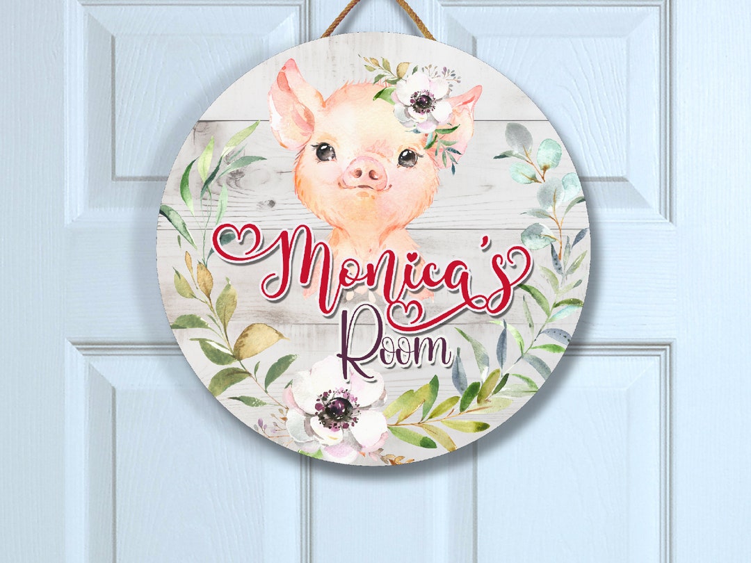 Personalized Girl Bedroom Door Sign, Kids Door Hanger Sign, Kids Name ...