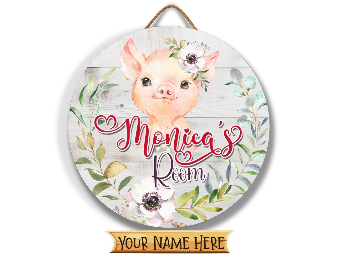 Personalized Girl Bedroom Door Sign, Kids Door Hanger Sign, Kids Name ...