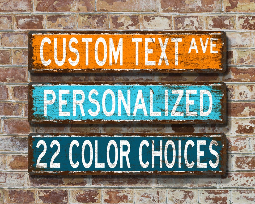 Street Sign, Custom Street Sign, Rustic Sign, Personalized Metal Street ...