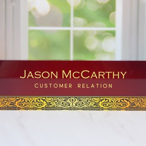 Executive Desk Name Plate, Personalized Desk Name Plate Plaque, Damask ...
