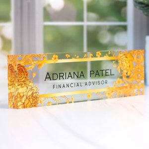 Personalized Name Plate for Desk, Clear Acrylic Glass Name Plate ...