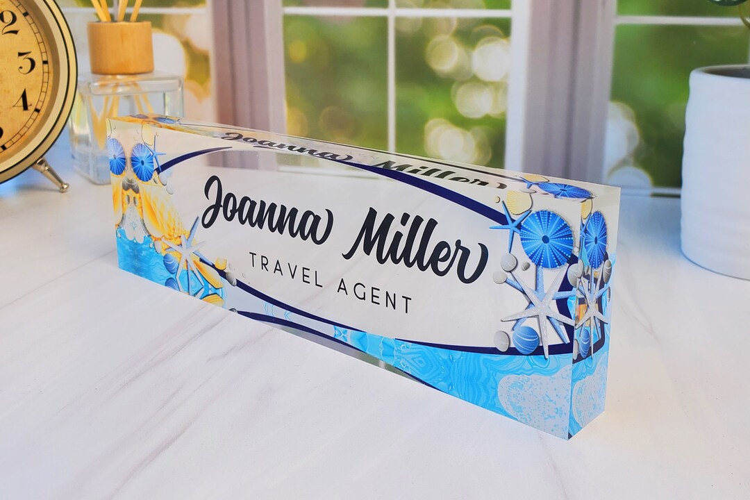 Personalized Name Plate for Desk, Clear Acrylic Glass Name Plate ...