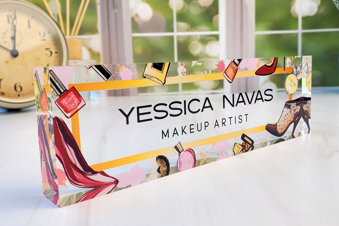 Personalized Name Plate for Desk, Clear Acrylic Glass Name Plate ...