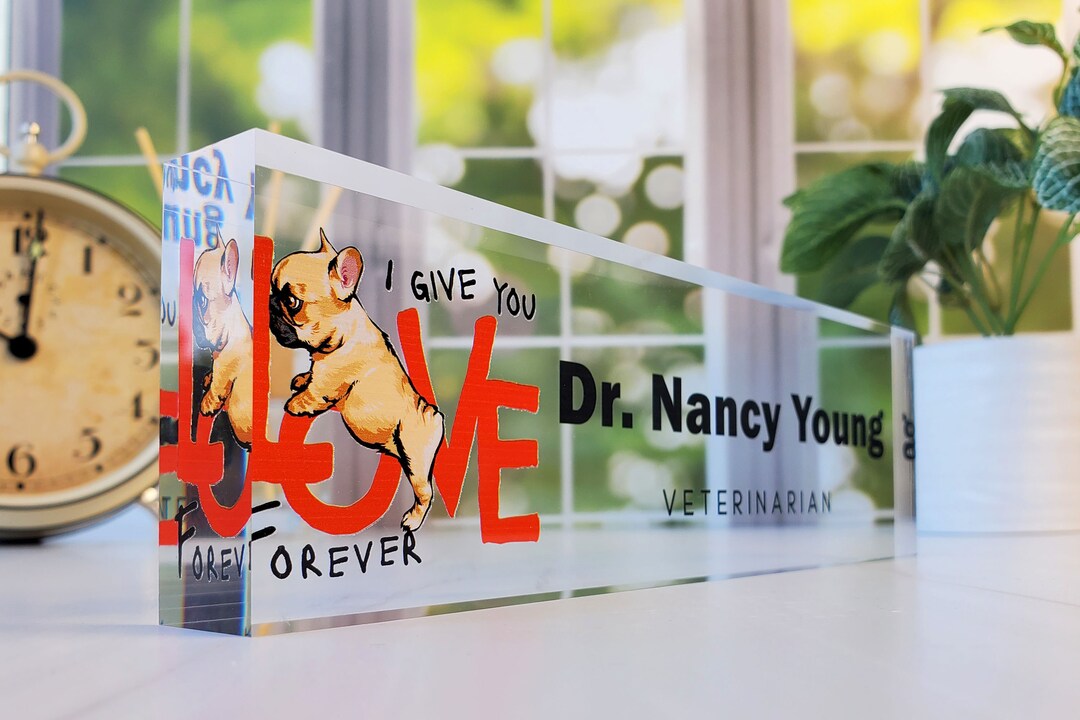 Personalized Name Plate for Desk, Clear Acrylic Glass Name Plate ...