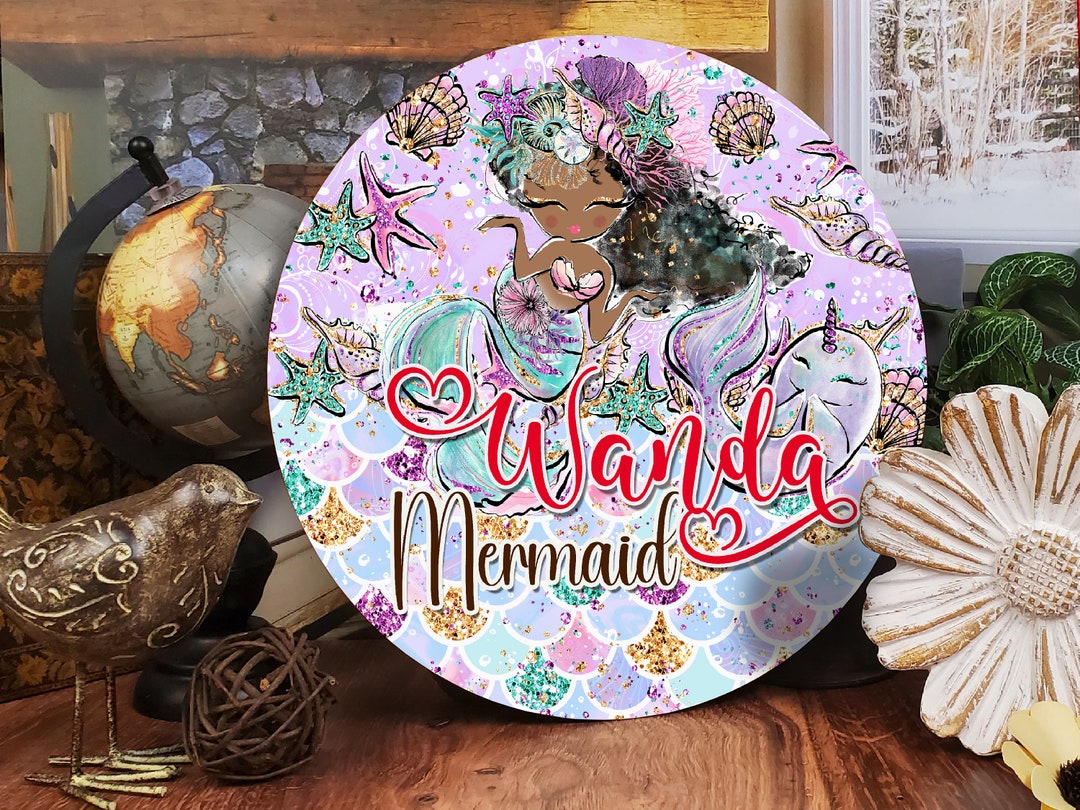 Mermaid Sign, Custom Name Door Sign for Girls, Nursery Decor, Girls ...